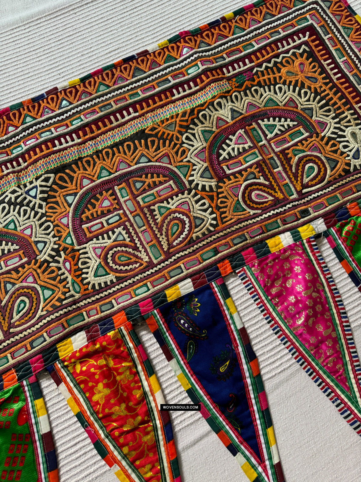 982 Vintage Rabari Embroidery Wall Decor Textile from – WOVENSOULS ...