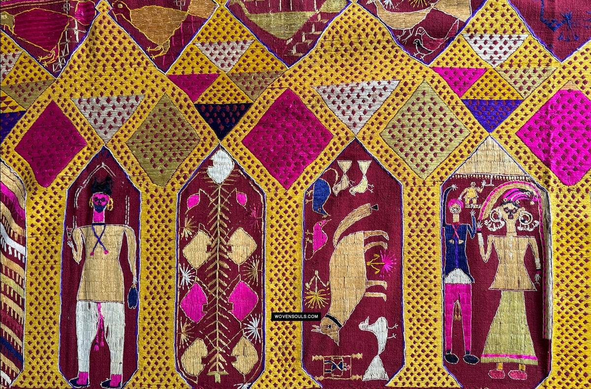 808 Antique Darshan Dwar Phulkari Bagh Textile - Wedding – WOVENSOULS ...