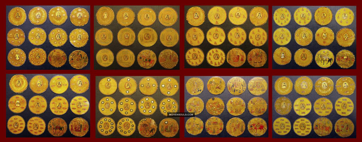 9010 Set - Indian Mughal Ganjifa Cards Art - WOVENSOULS Antique ...