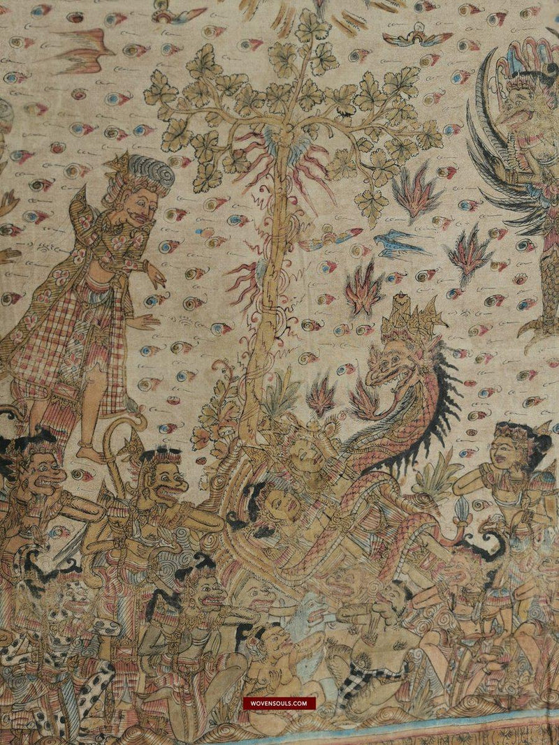 1018 SOLD Antique Kamasan Balinese Folk Painting of Ramayan ...