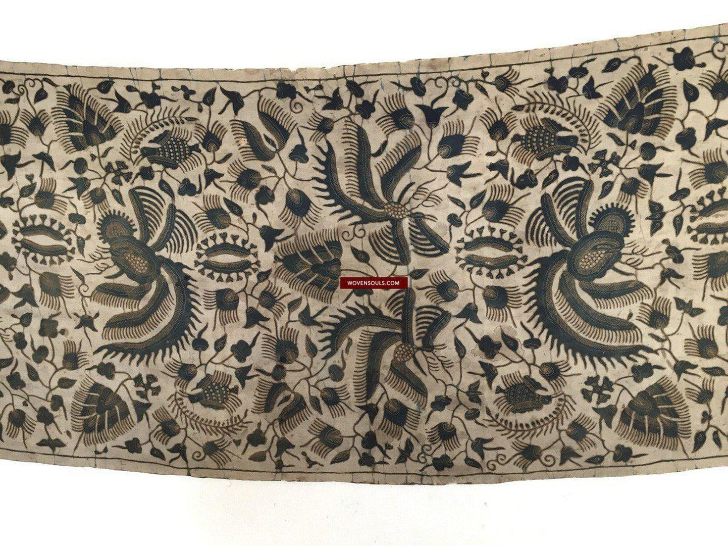 Antique Java Batik Art on Silk Shawl Stole - Antique Art – WOVENSOULS ...