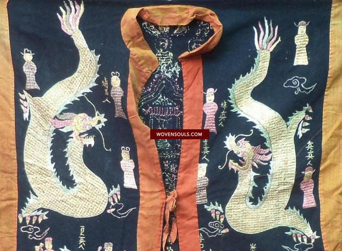 1058 Antique Yao Shaman Dragon Robe - WOVENSOULS Antique Textiles & Art ...
