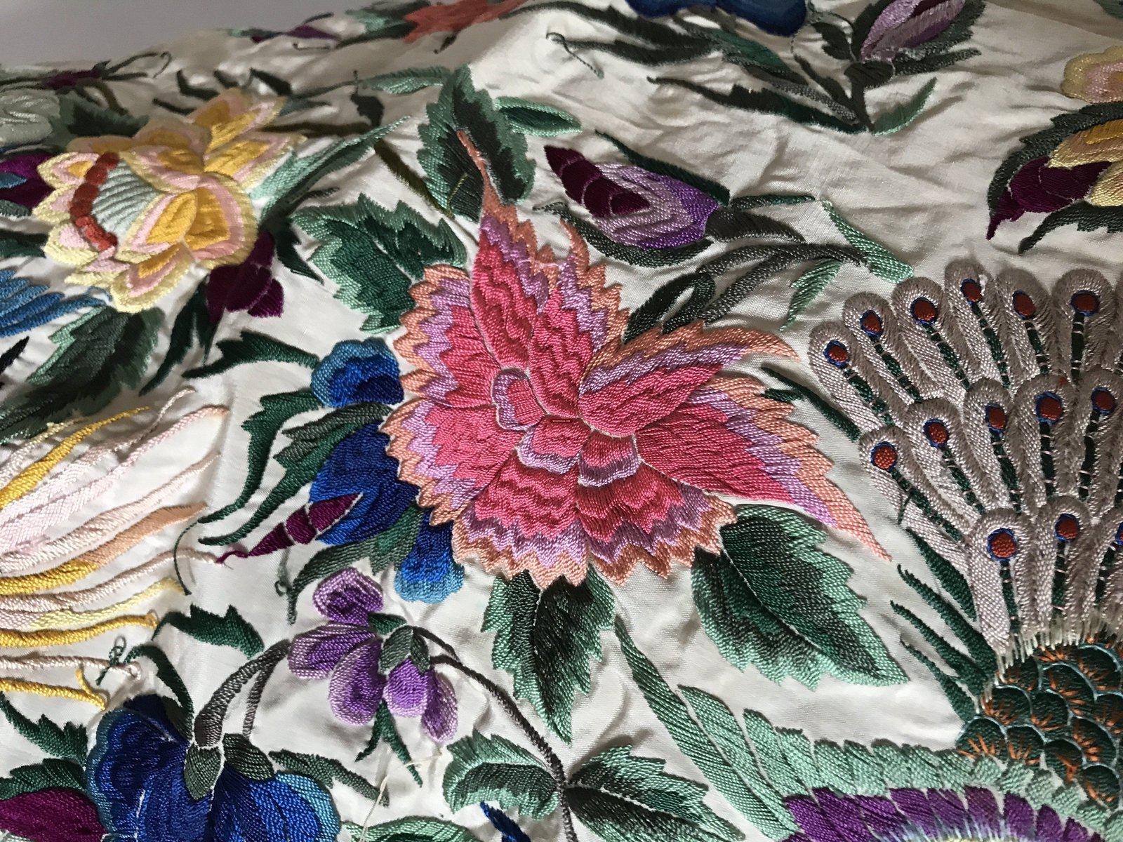 1150 SOLD Antique Double Sided Embroidery Manila Manton - Cantonese ...