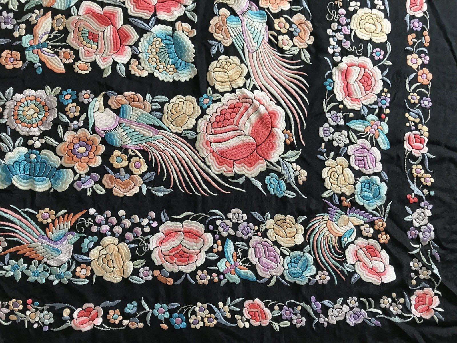 1152 Antique Double Sided Embroidery Manila Manton – WOVENSOULS Antique ...