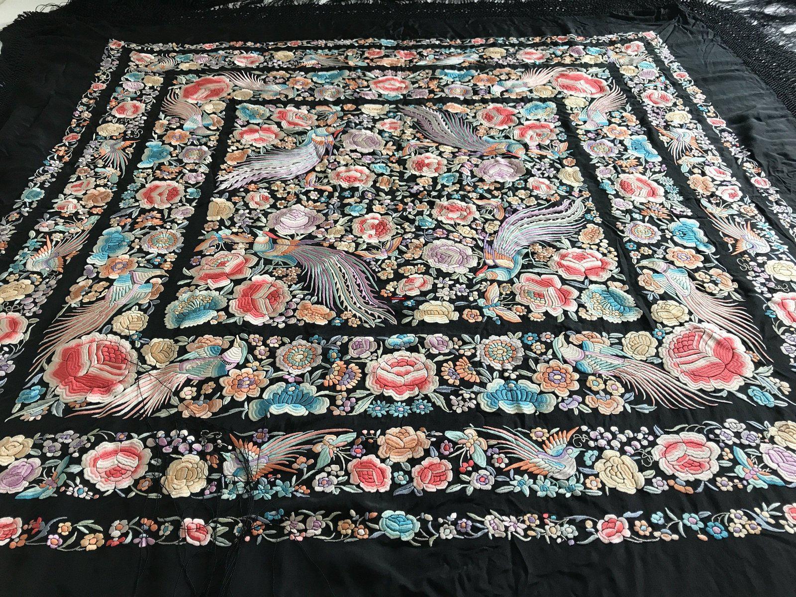 1152 Antique Double Sided Embroidery Manila Manton – WOVENSOULS Antique ...