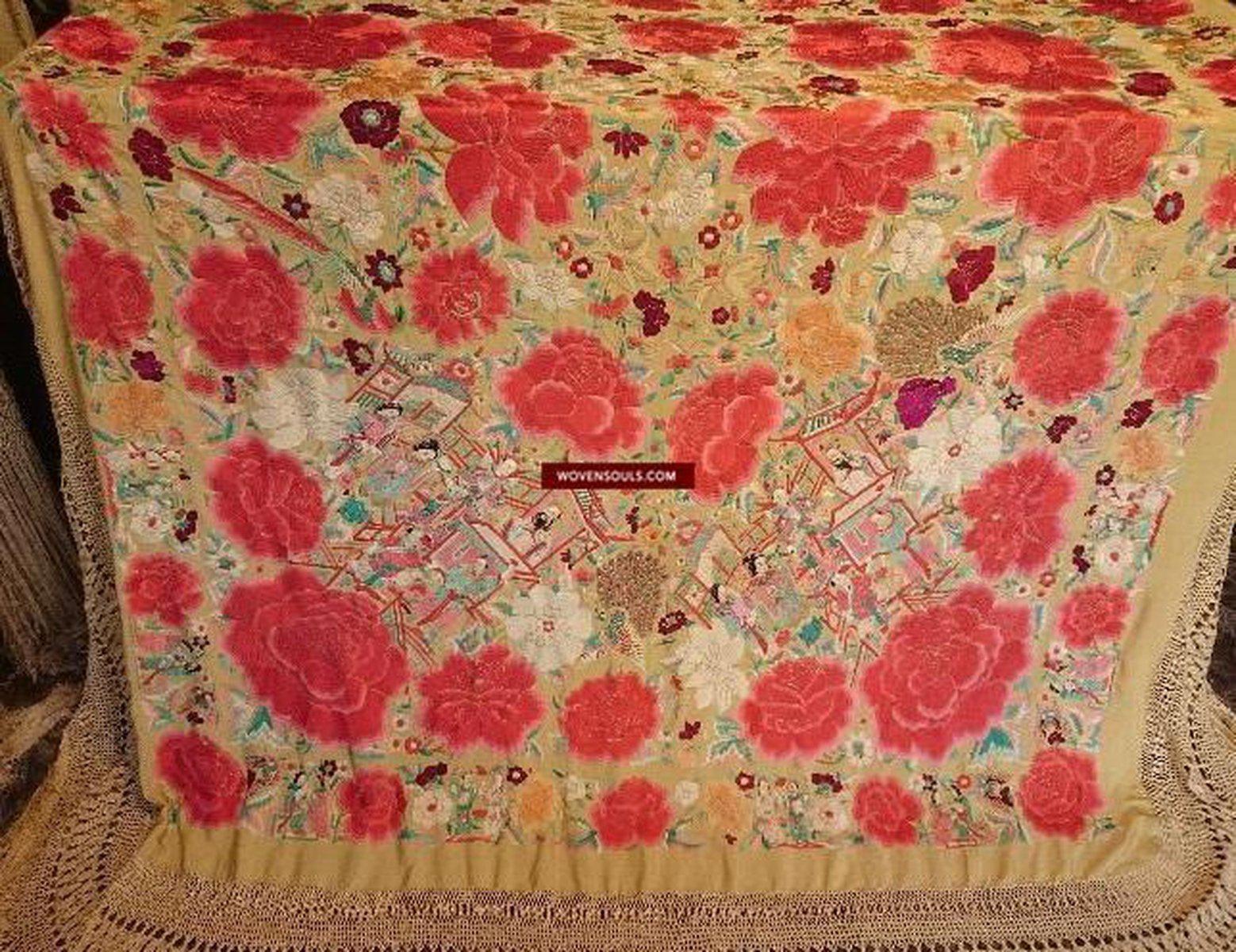1157 Antique Double Sided Embroidery Manila Manton - Cantonese ...