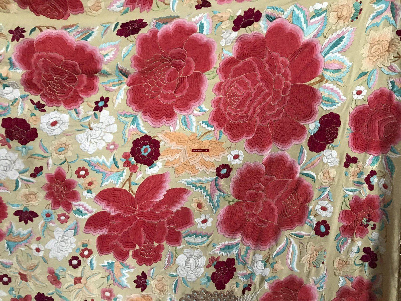 1157 Antique Double Sided Embroidery Manila Manton - Cantonese ...