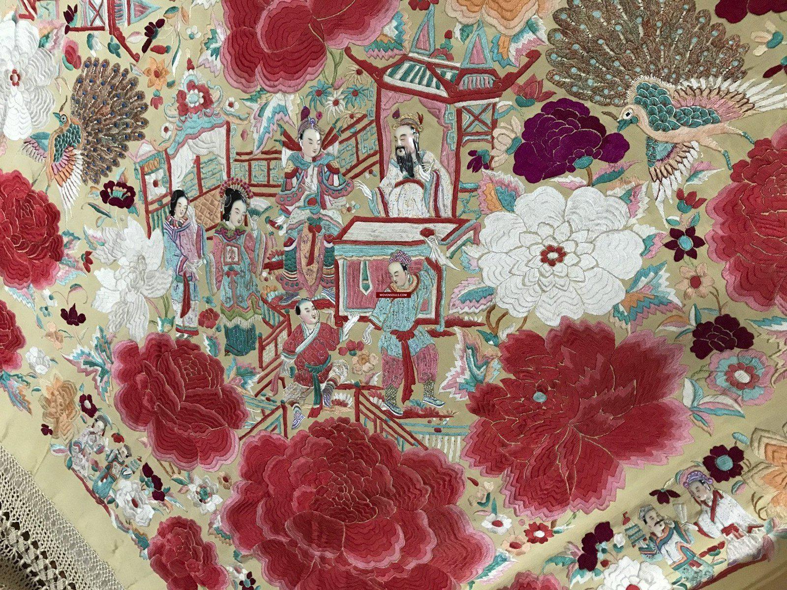 1157 Antique Double Sided Embroidery Manila Manton - Cantonese ...