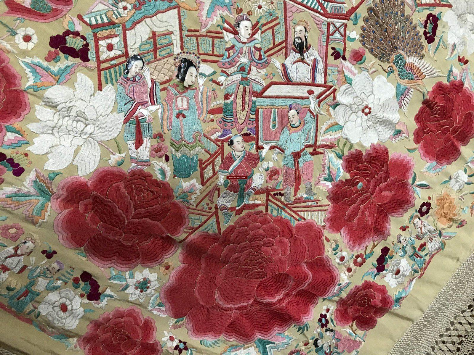 1157 Antique Double Sided Embroidery Manila Manton - Cantonese ...