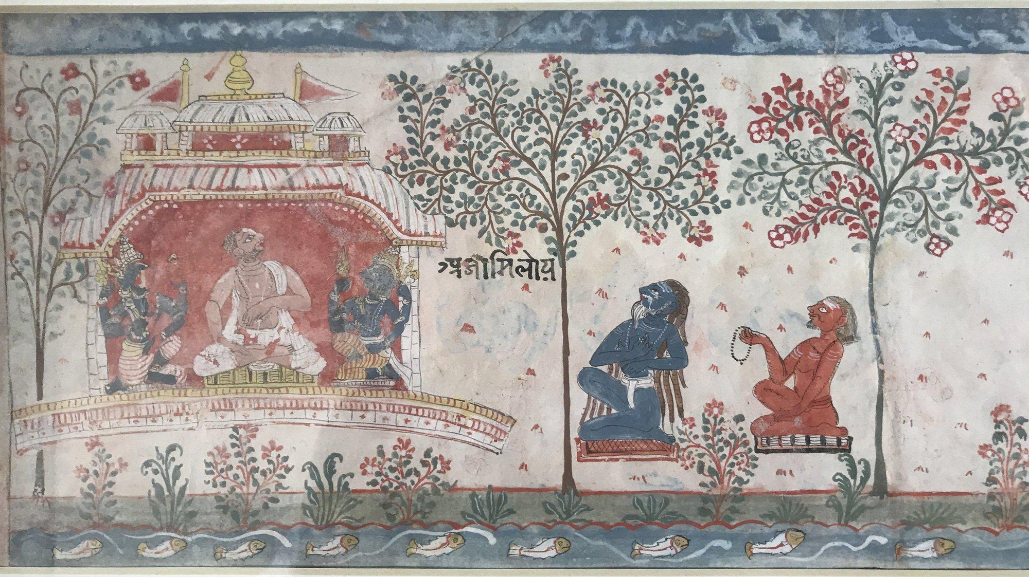 1210 A set of 6 Old Orissa Painting Fragments - WOVENSOULS Antique ...