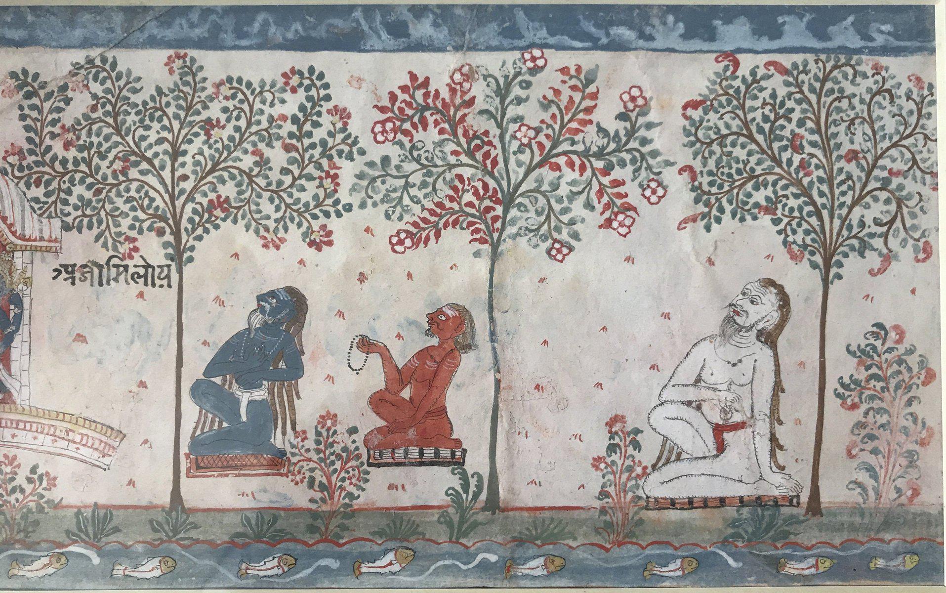 1210 A set of 6 Old Orissa Painting Fragments - WOVENSOULS Antique ...