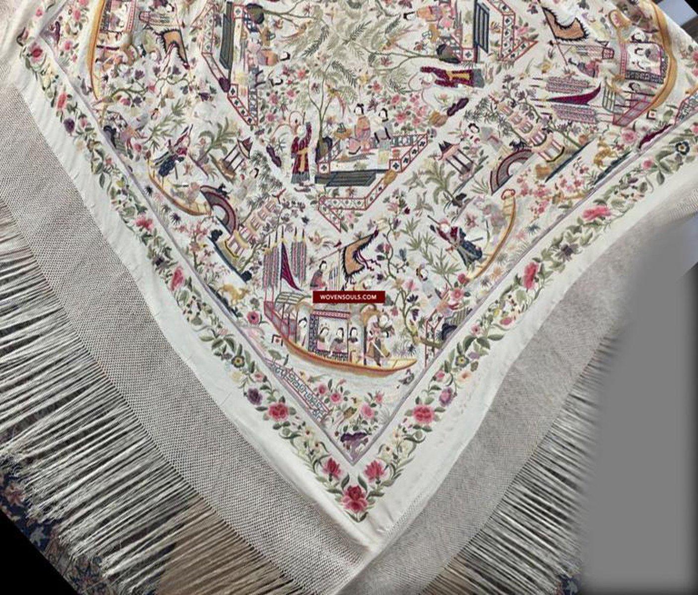 1254 Antique Manila Manton with Historical Scene - WOVENSOULS Antique ...