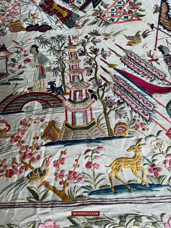 1254 Antique Manila Manton with Historical Scene - WOVENSOULS Antique ...