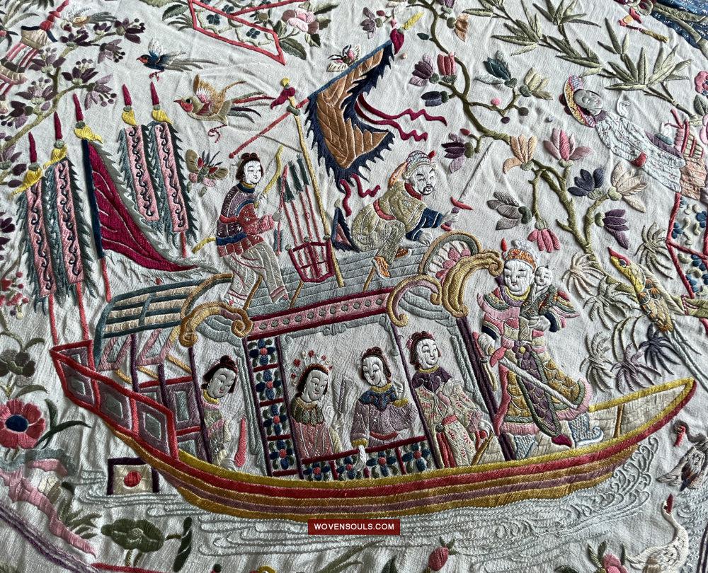 1254 Antique Manila Manton with Historical Scene - WOVENSOULS Antique ...