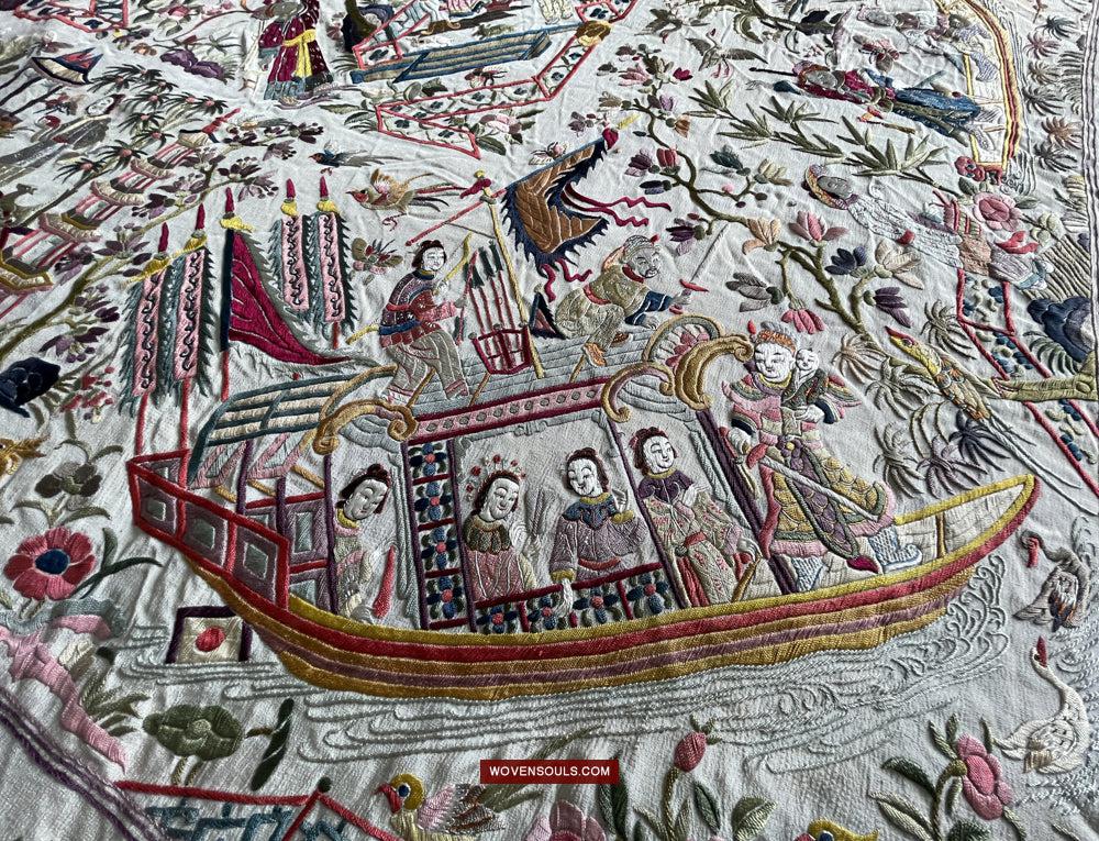 1254 Antique Manila Manton with Historical Scene - WOVENSOULS Antique ...