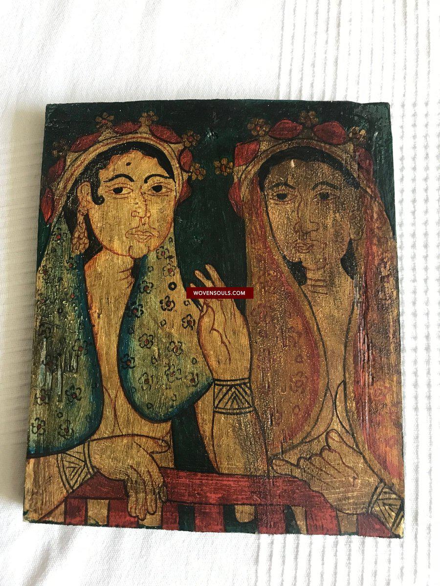 1348 Old Kandy Painting - Ceylon - WOVENSOULS Antique Textiles & Art ...