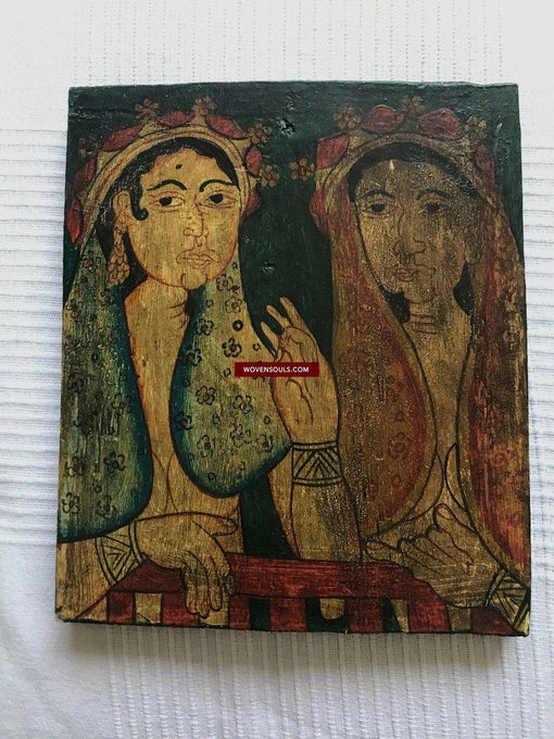 1348 Old Kandy Painting - Ceylon - Antique Art – WOVENSOULS Antique Textiles & Art Gallery