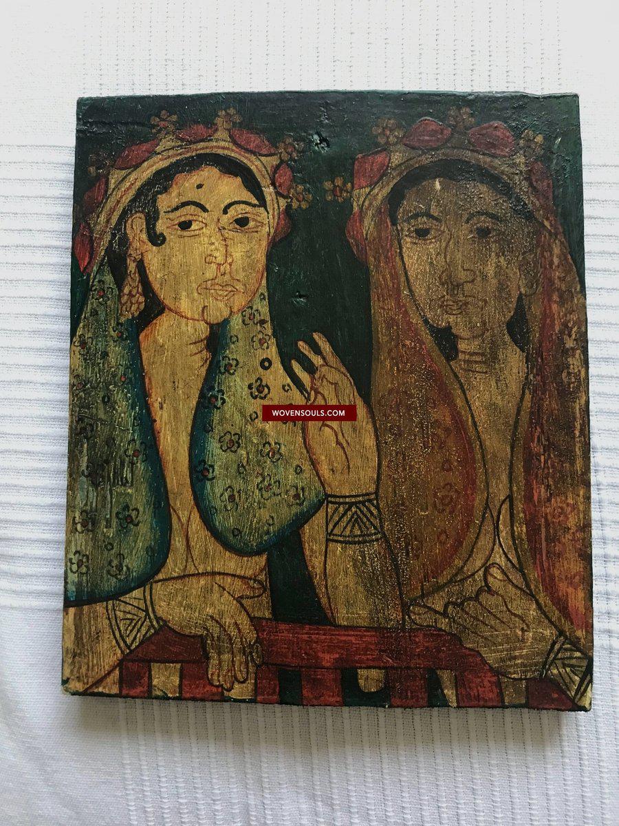 1348 Old Kandy Painting - Ceylon - WOVENSOULS Antique Textiles & Art ...