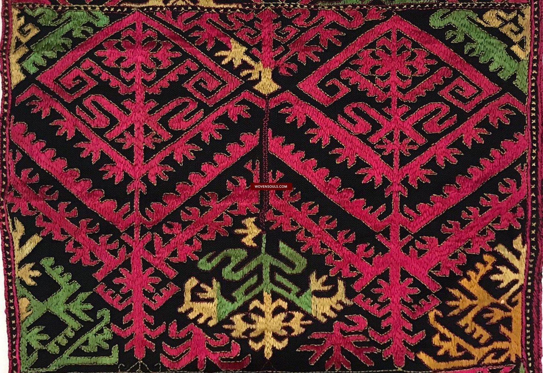 1351 Antique Textile Turban Panel with Embroidery – WOVENSOULS Antique ...