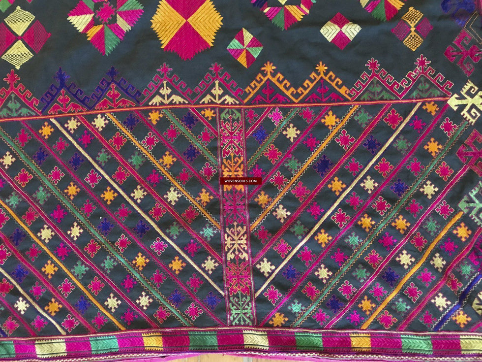 1380 Vintage Kohistan Textile Wedding Shawl with Embroidery ...