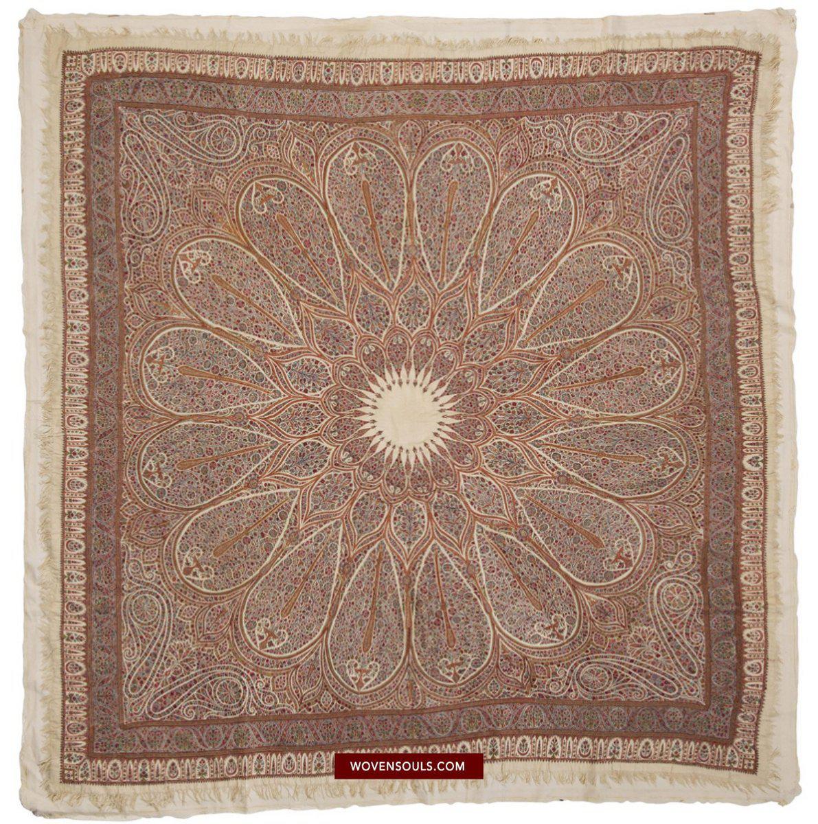 1395 Antique Kashmir Amlikar Rumal Shawl Mughal Period – WOVENSOULS ...