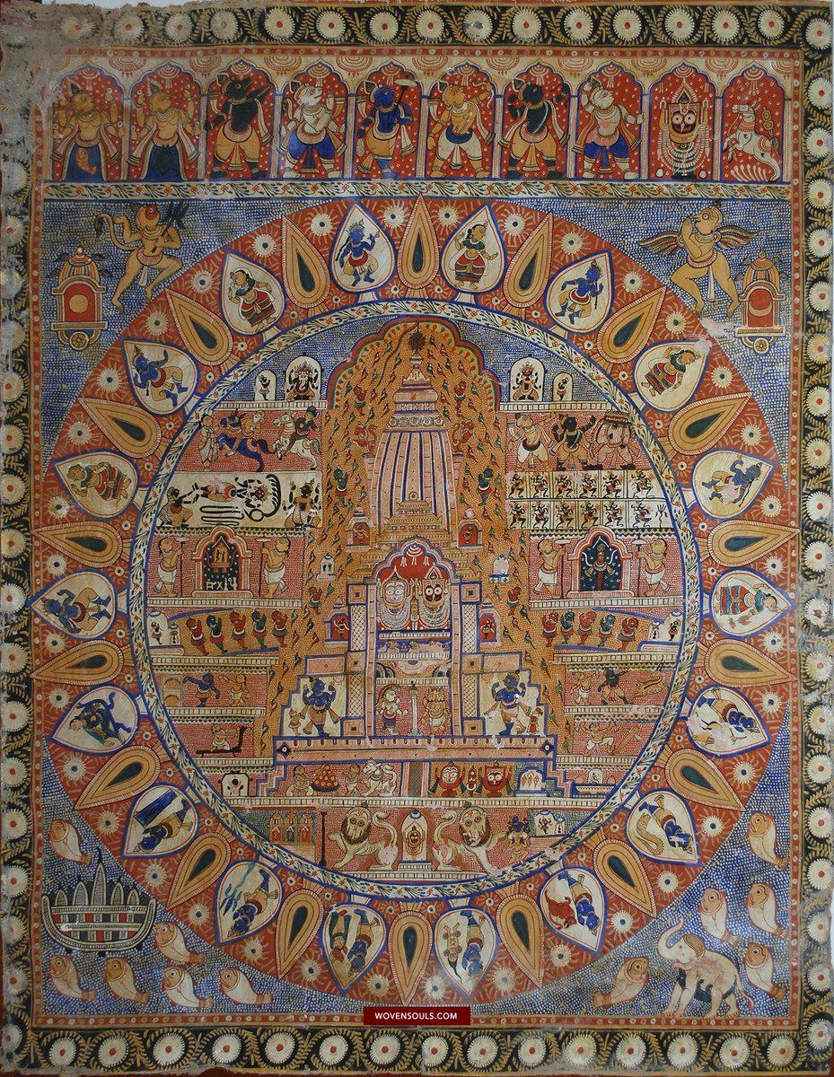 1408 Antique Puri Patta Jagannath Juggernaut Painting Indian Art ...