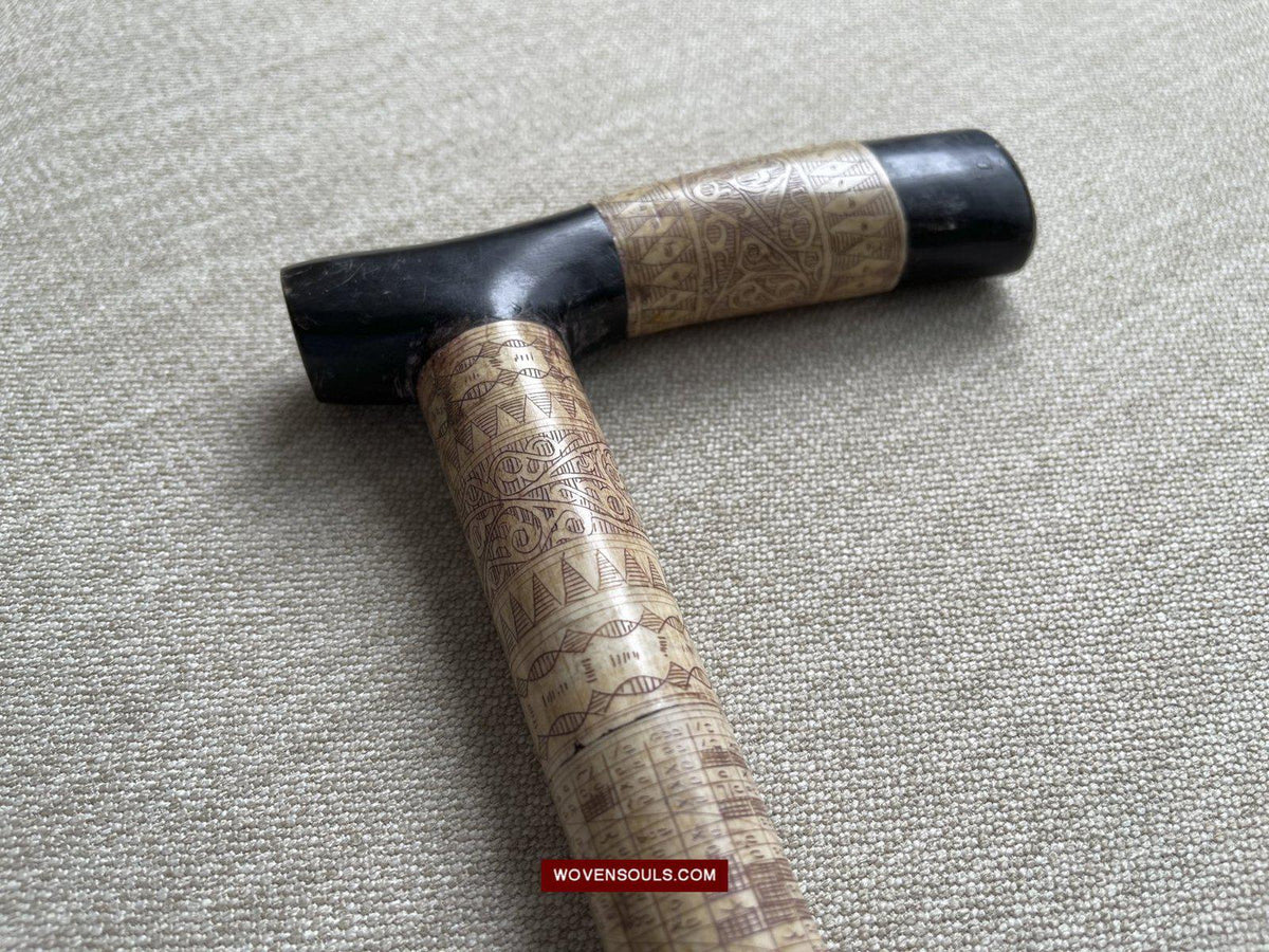 1427 Rare Unusual Batak Calendar Walking Stick - Antique Art ...