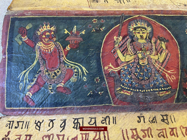 1499 An Important Ancient Hindu Manuscript Scroll with Paintings ...