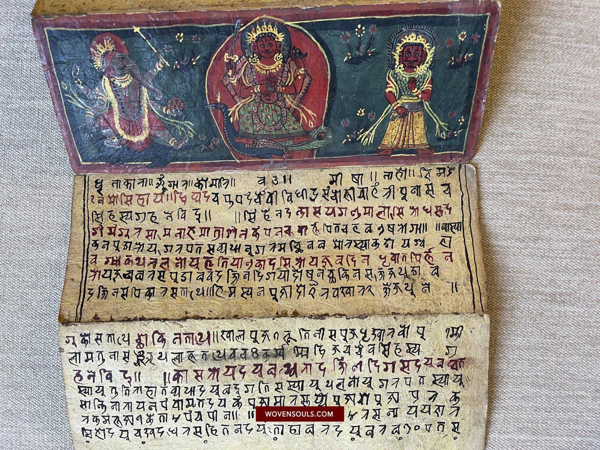 1499 An Important Ancient Nepal Hindu Manuscript Scroll – WOVENSOULS ...