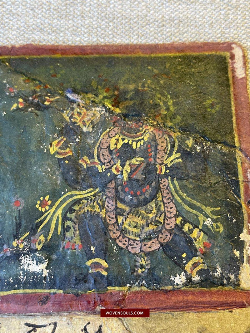 1499 An Important Ancient Hindu Manuscript Scroll with Paintings devoted to Devi Puja ...