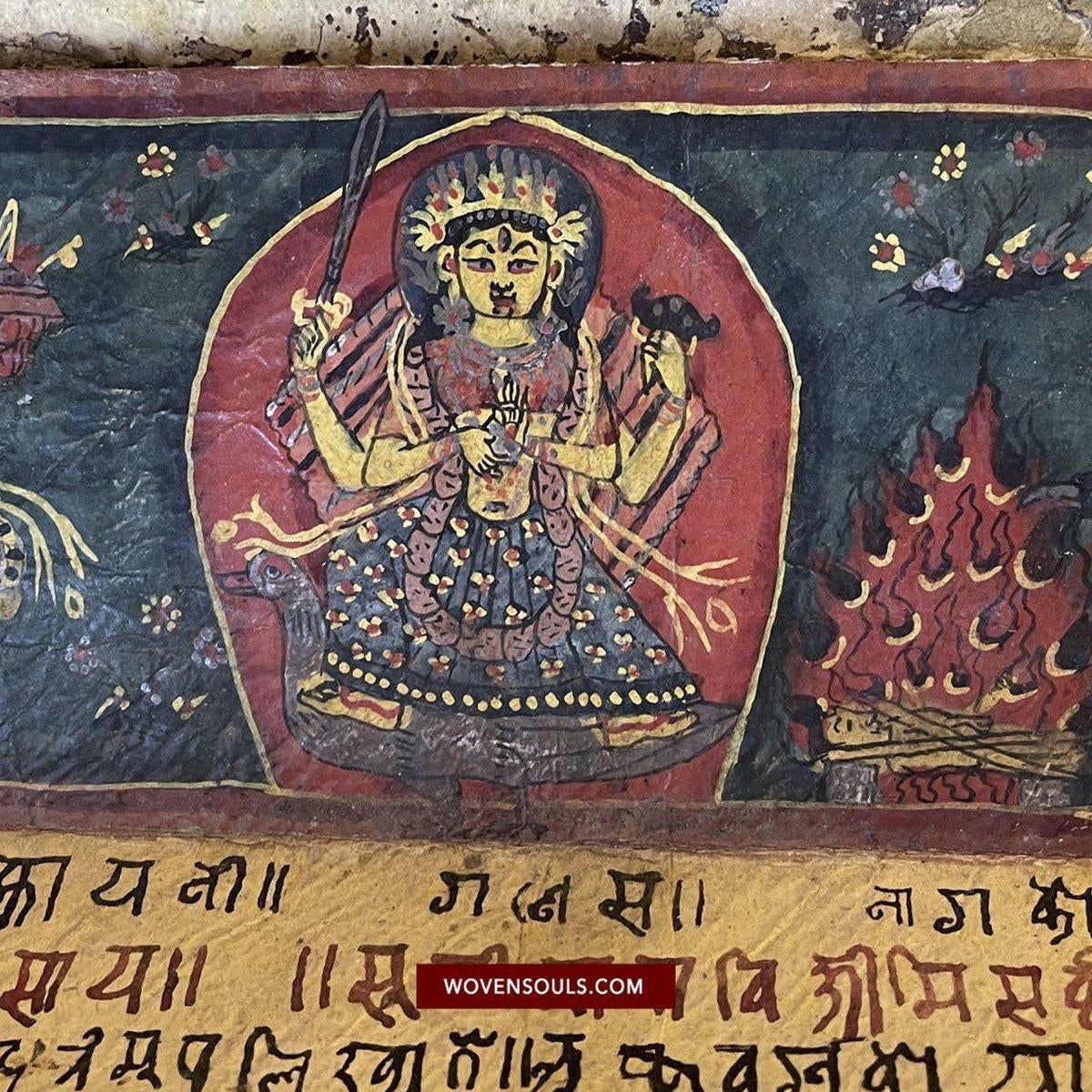 1499 An Important Ancient Nepal Hindu Manuscript Scroll – WOVENSOULS Antique Textiles & Art Gallery