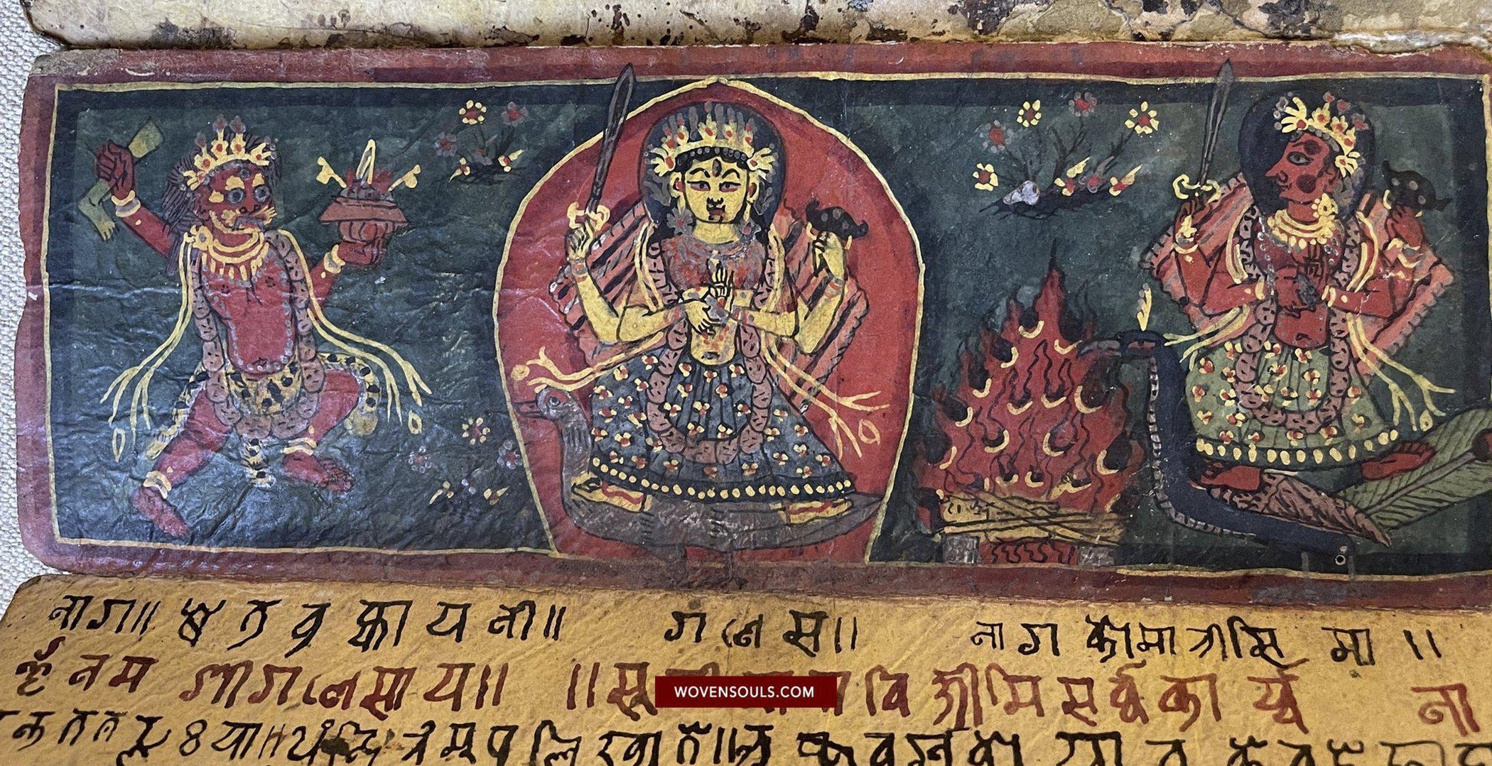 1499 An Important Ancient Nepal Hindu Manuscript Scroll – WOVENSOULS ...