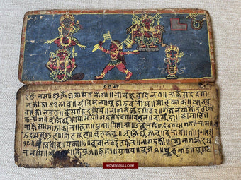 1500 Ancient Nepal Manuscript Scroll with Paintings – WOVENSOULS ...