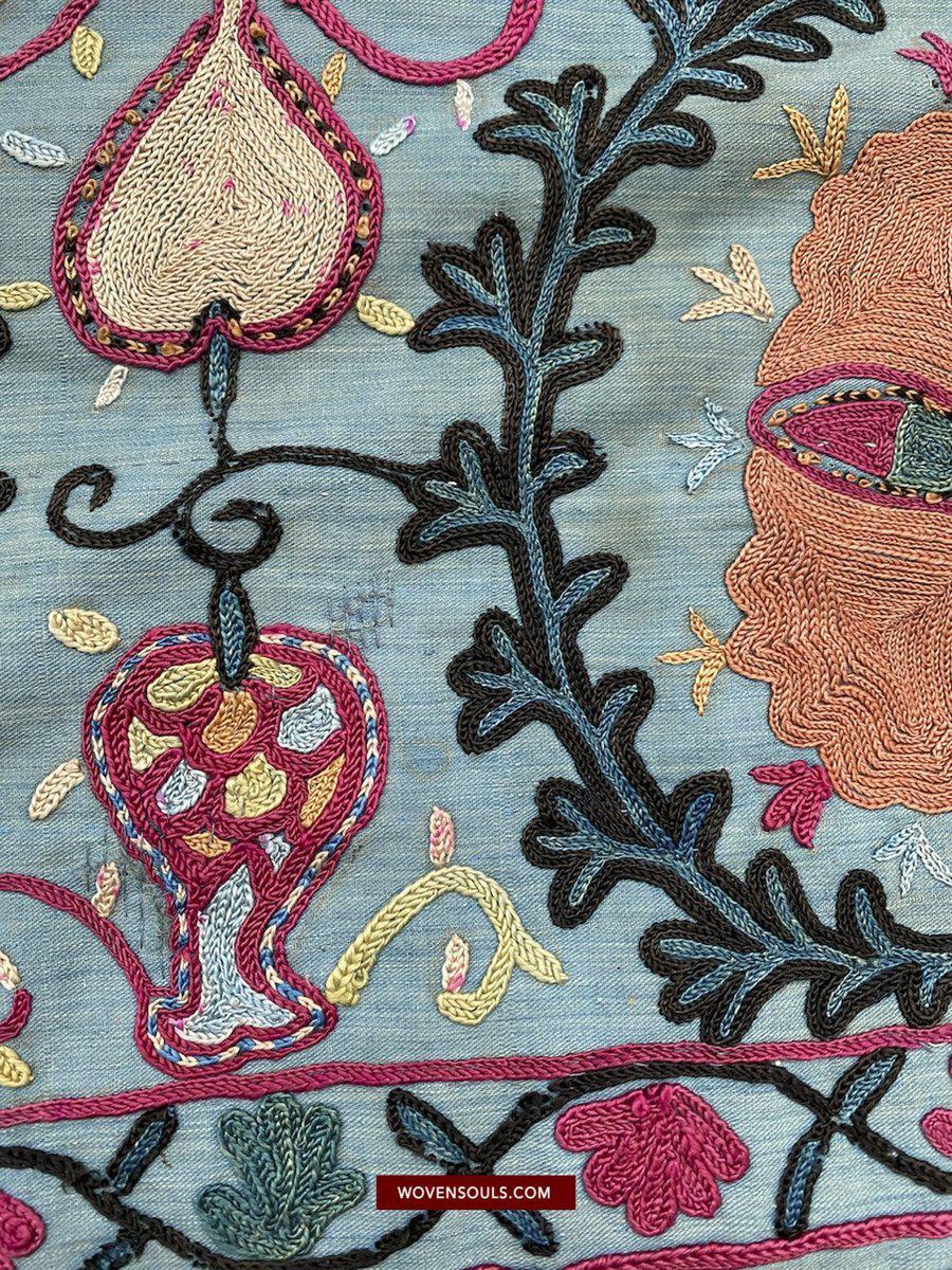 1504 Antique Blue Bukhara Suzani - WOVENSOULS Antique Textiles & Art ...