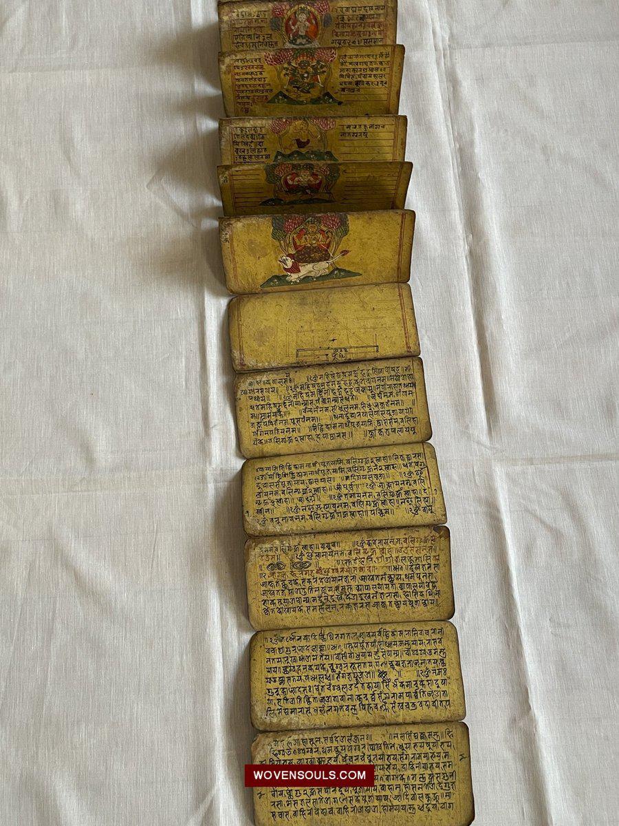 1560 Ancient Nepal Hindu Manuscript Scroll W Paintings – WOVENSOULS ...