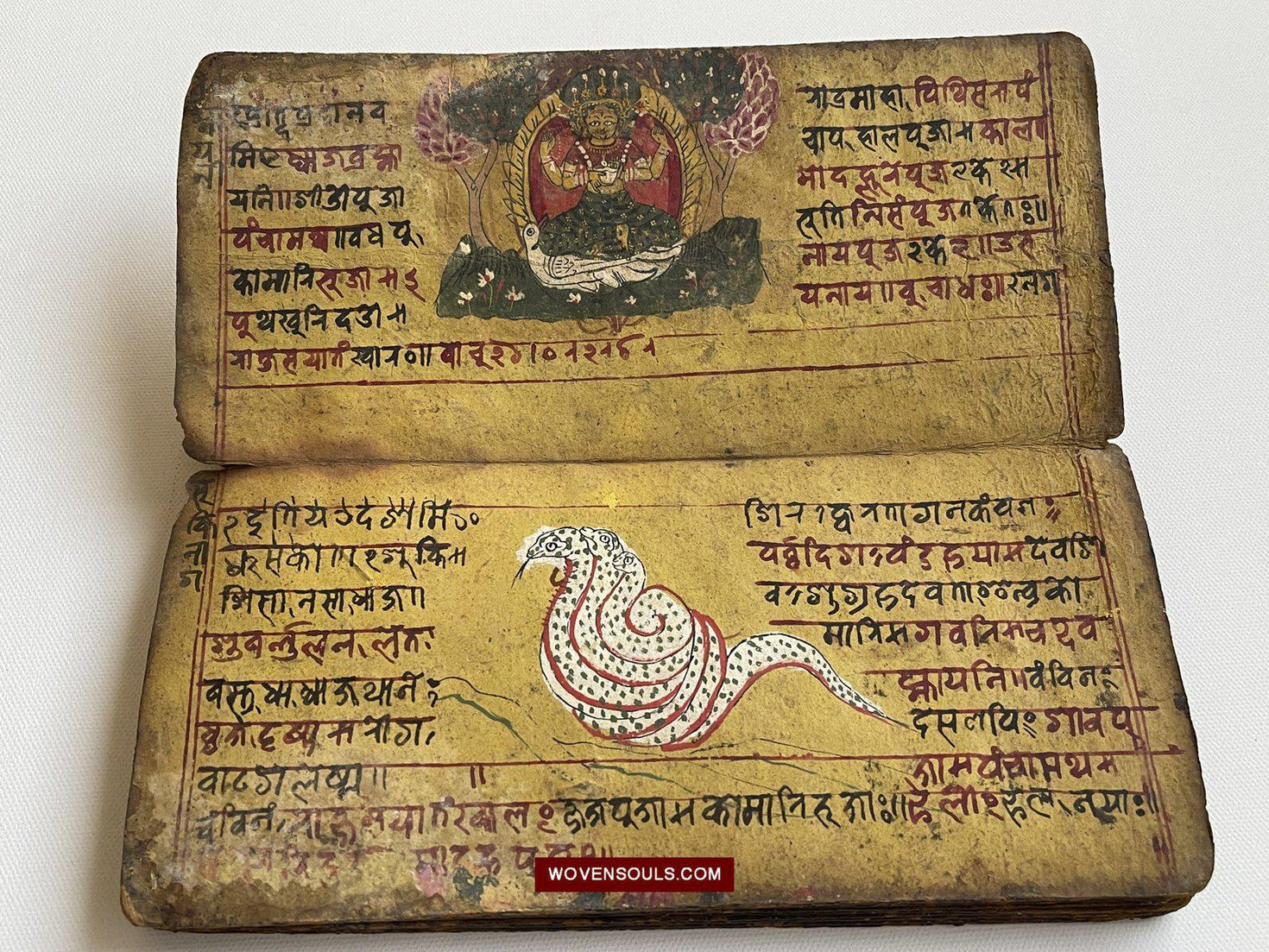 1560 Ancient Nepal Hindu Manuscript Scroll W Paintings – WOVENSOULS ...