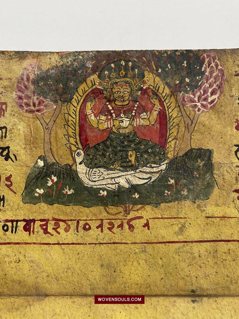 1560 Antique Hindu Manuscript Scroll - WOVENSOULS Antique Textiles ...