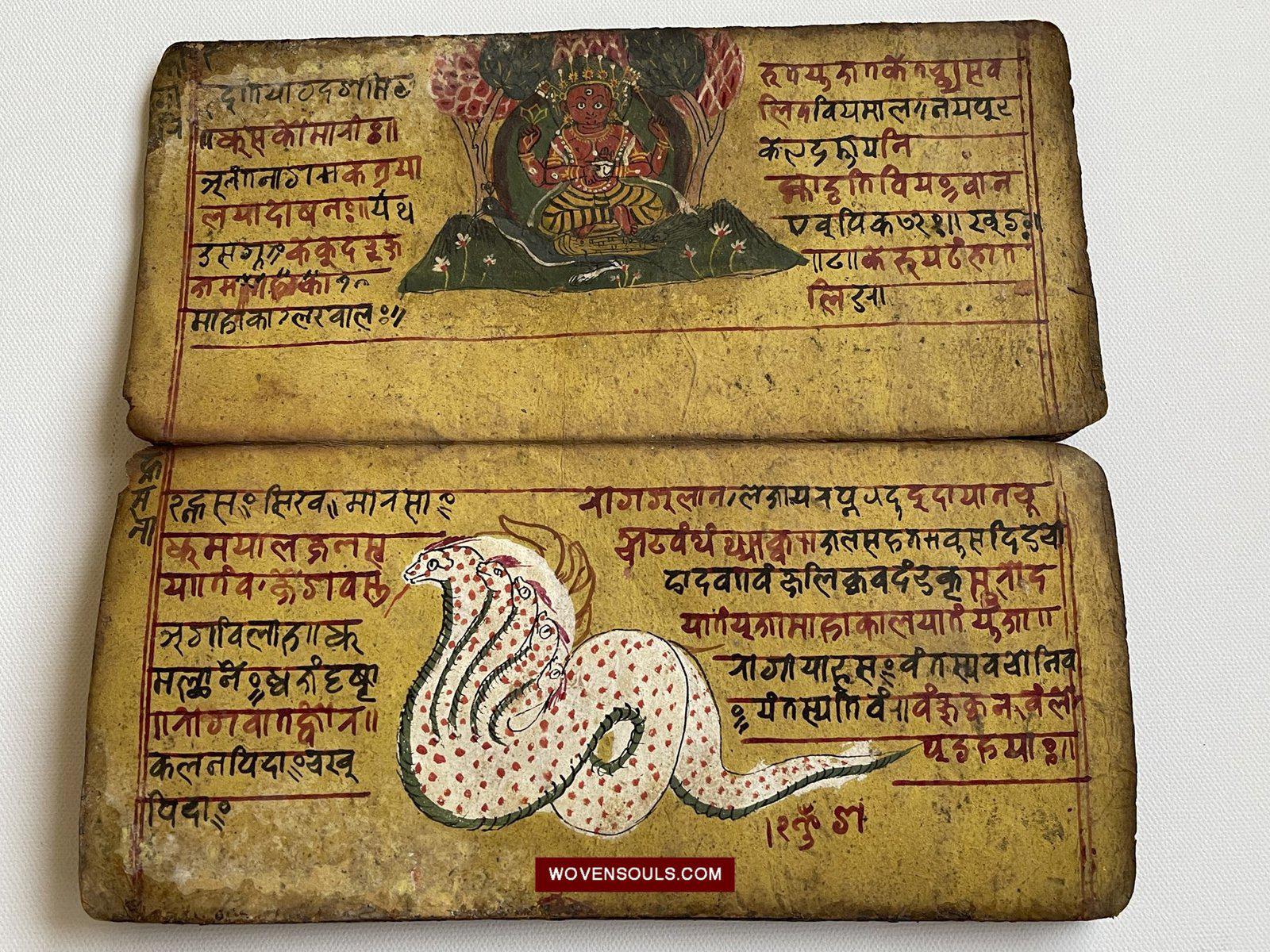 1560 Antique Hindu Manuscript Scroll - WOVENSOULS Antique Textiles ...