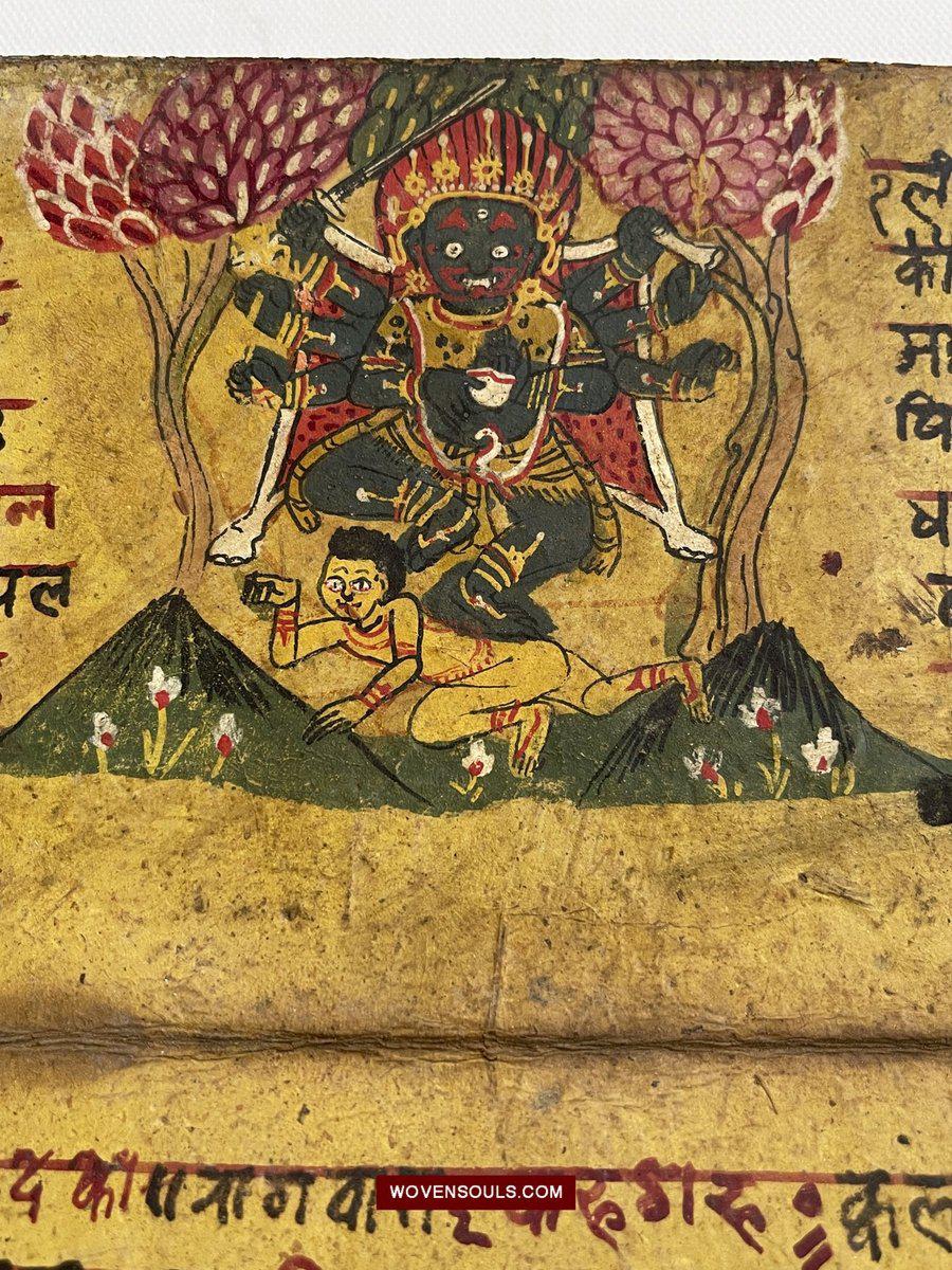 1560 Antique Hindu Manuscript Scroll - WOVENSOULS Antique Textiles ...