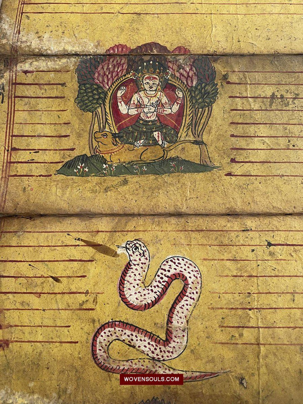 1560 Antique Hindu Manuscript Scroll - WOVENSOULS Antique Textiles ...