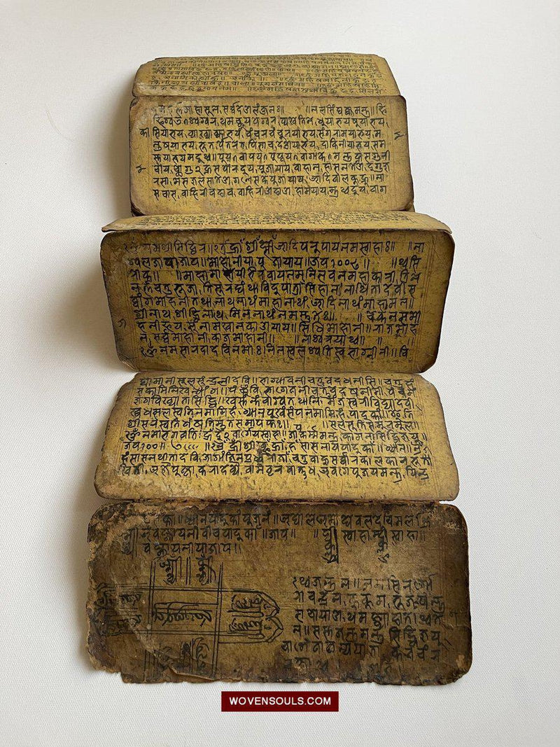 1560 Antique Hindu Manuscript Scroll - WOVENSOULS Antique Textiles ...
