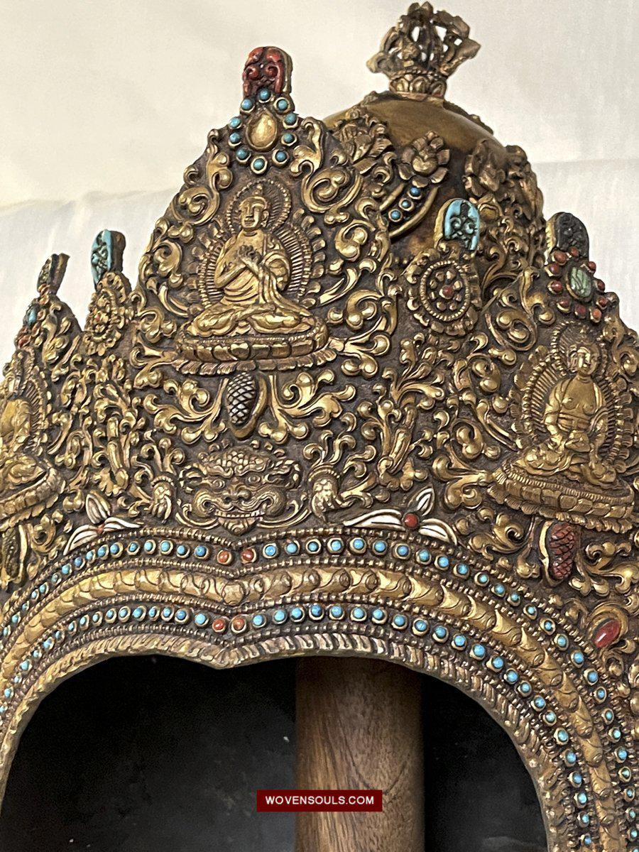 1561 SOLD - Antique Buddhist Ceremonial Crown for Lama / Priest ...