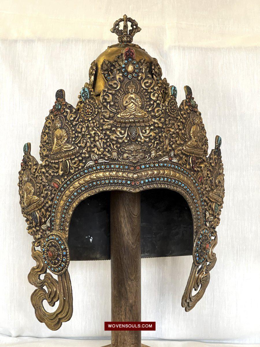1561 SOLD - Antique Buddhist Ceremonial Crown for Lama / Priest ...