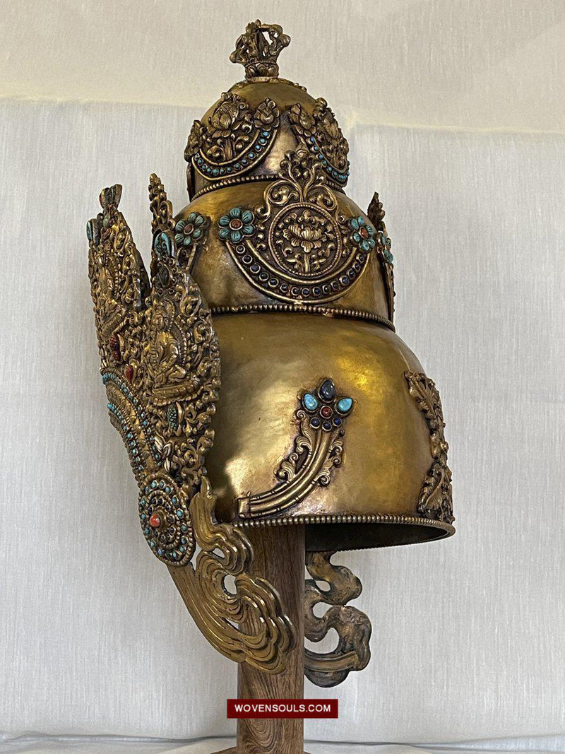 1561 SOLD - Antique Buddhist Ceremonial Crown for Lama / Priest ...