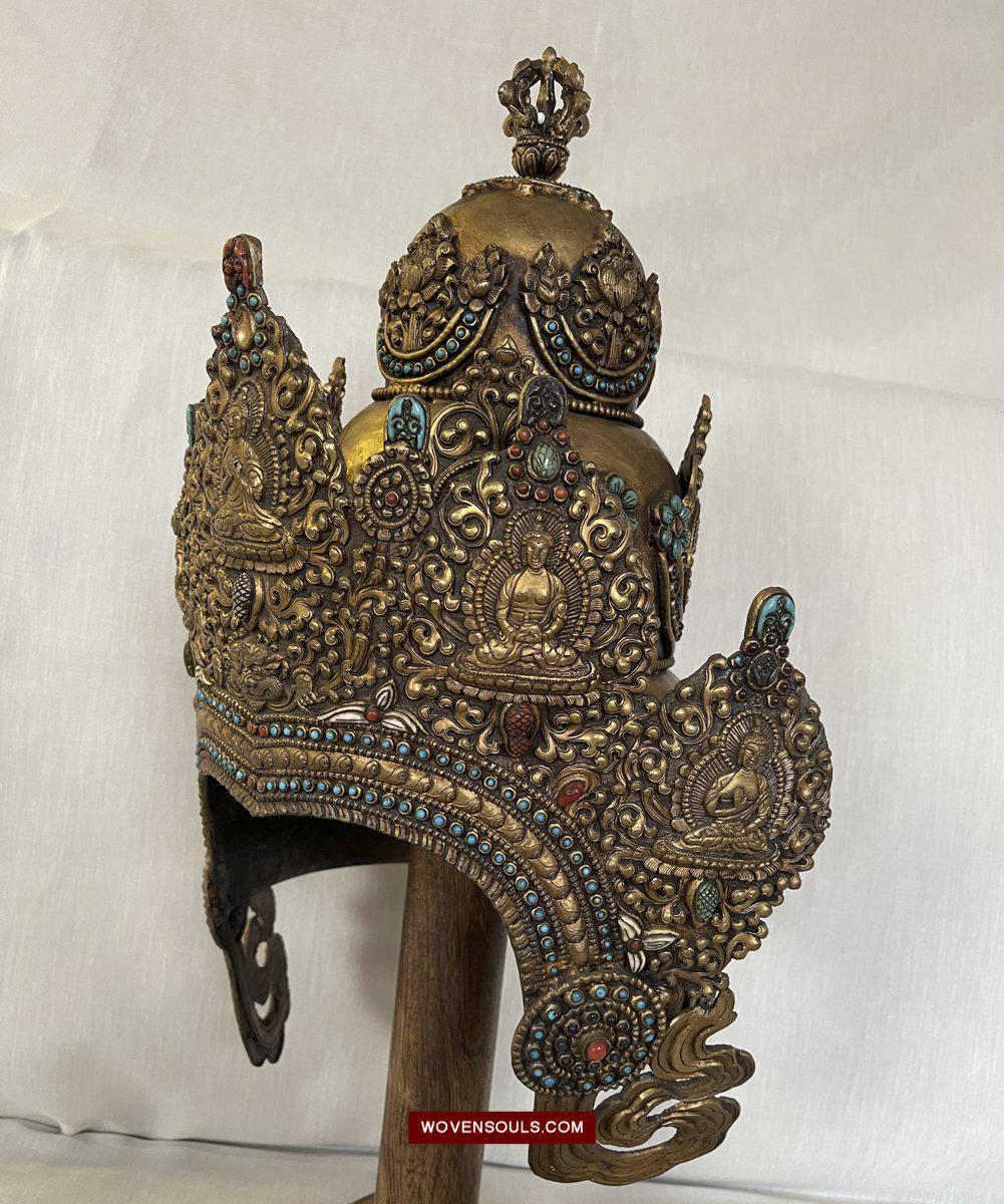 1561 SOLD - Antique Buddhist Ceremonial Crown for Lama / Priest ...