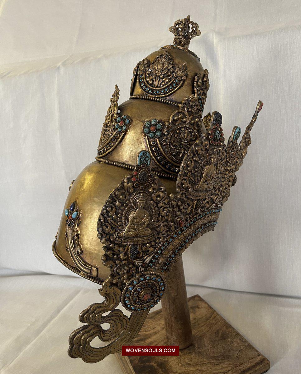 1561 SOLD - Antique Buddhist Ceremonial Crown for Lama / Priest ...