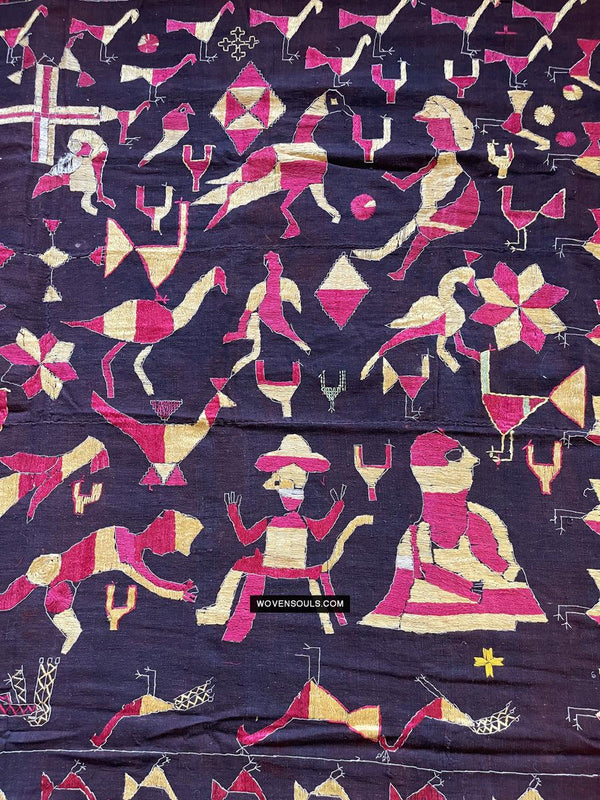 1673 Antique Sainchi Phulkari - WOVENSOULS Antique Textiles & Art Gallery
