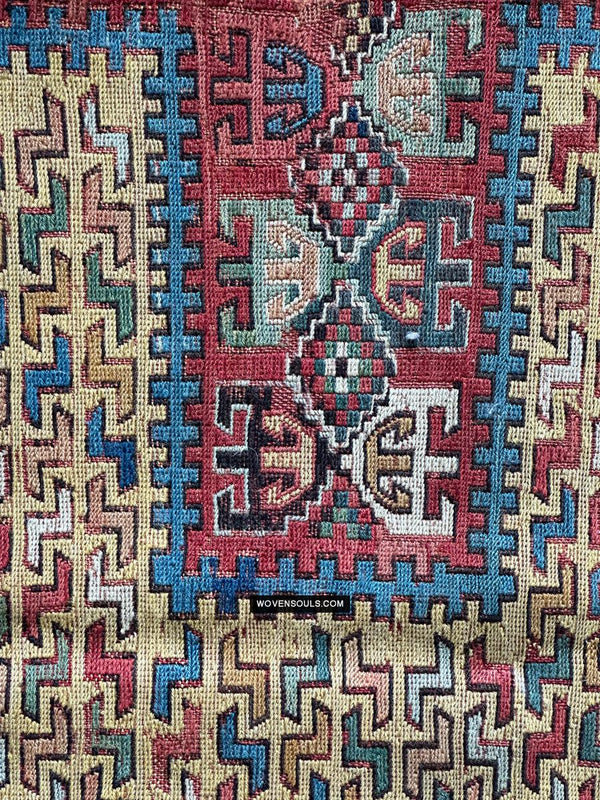 1712 Antique Caucasian Yellow Zileh Sileh Soumac - WOVENSOULS Antique ...