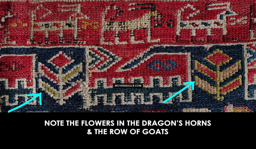 1713 Antique Caucasian Zoomorphic Zileh / Sileh Embroidered ...