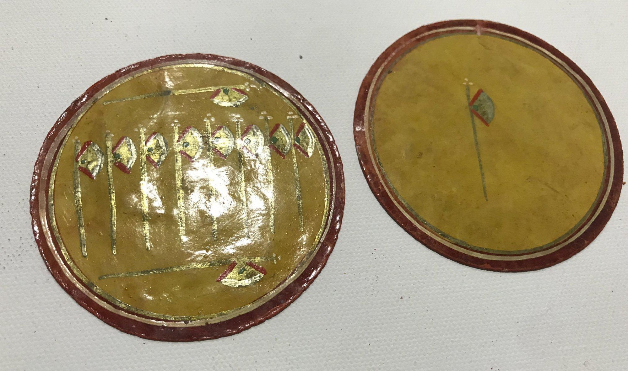 5011 SOLD Group of 12 old Lacquered Ganjifa Playing Cards Sawantwadi ...